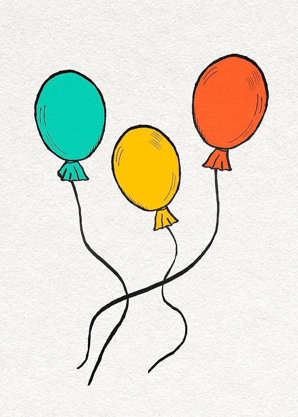 Birthday balloons sticker psd colorful | Premium PSD - rawpixel