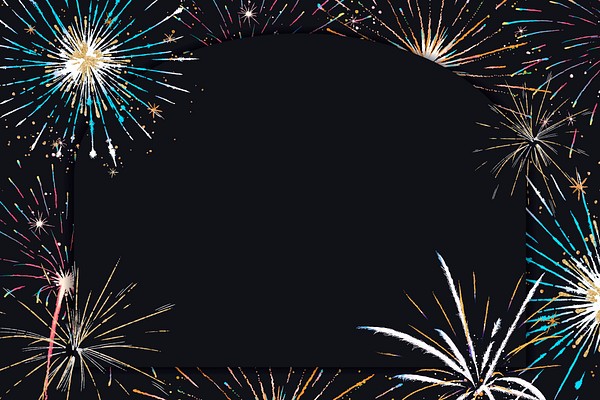 Festive fireworks frame vector dark | Premium Vector - rawpixel