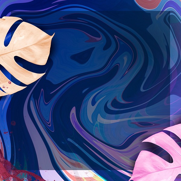 Blue fluid art frame psd | Premium PSD - rawpixel