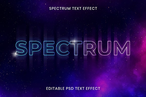 Spectrum text effect psd editable | Premium PSD Add-on - rawpixel