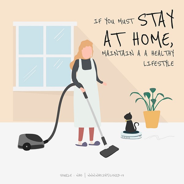 Maintain a healthy lifestyle at home | Free Vector - rawpixel