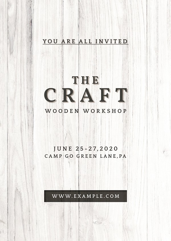 Craft workshops ad on wooden | Premium PSD Template - rawpixel