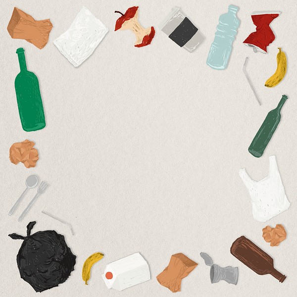 Garbage and waste psd border | Premium PSD - rawpixel