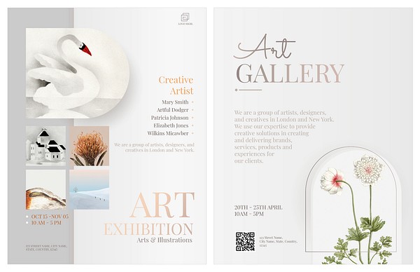 Art gallery flyer template vector | Premium Vector - rawpixel