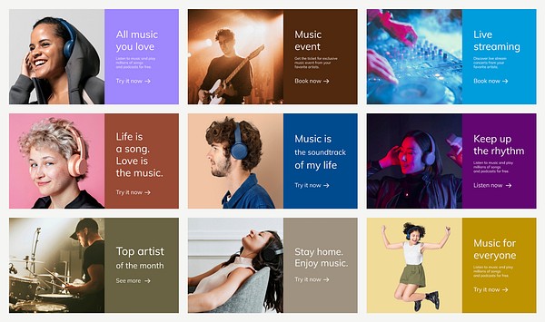 Various music advertising template vector | Premium Vector - rawpixel