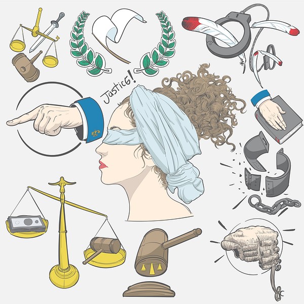 Hand drawing illustration set of justice | Free Photo - rawpixel