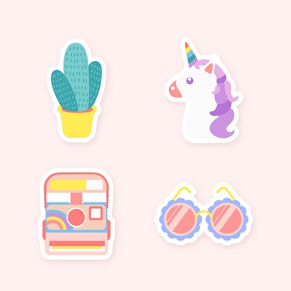 Cute sticker collection | Premium PSD - rawpixel