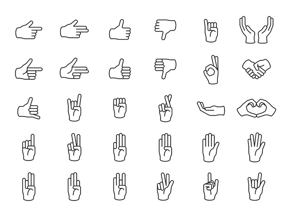 Illustration hands gesture set thin | Premium Vector - rawpixel