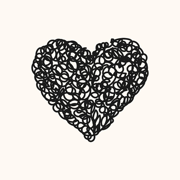 Doodle heart icon, black element | Free Icons - rawpixel