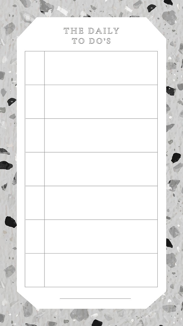 Daily planner template, terrazzo background, | Premium Vector Template ...
