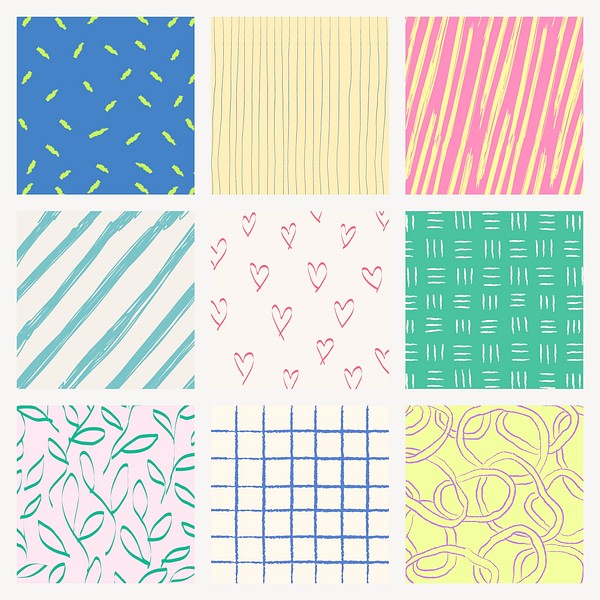 Cute background, colorful doodle pattern | Premium Vector - rawpixel