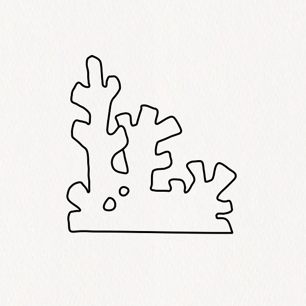 Coral line art illustration, underwater | Free Photo - rawpixel