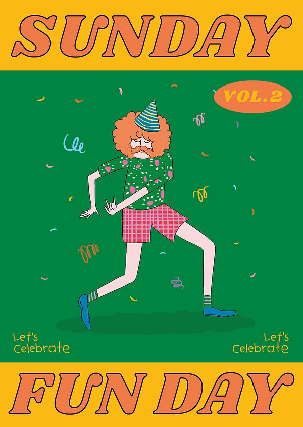 Cute party invitation poster template | Premium PSD Template - rawpixel