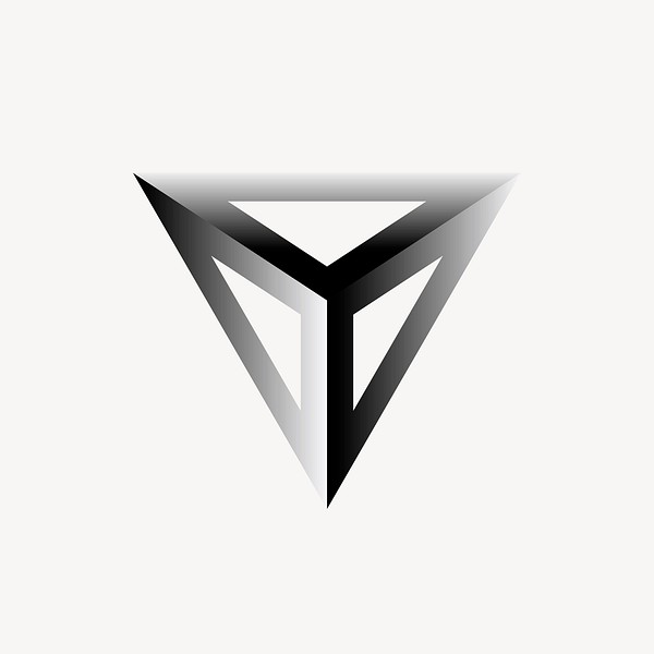 Black triangle logo element, modern | Free PSD - rawpixel