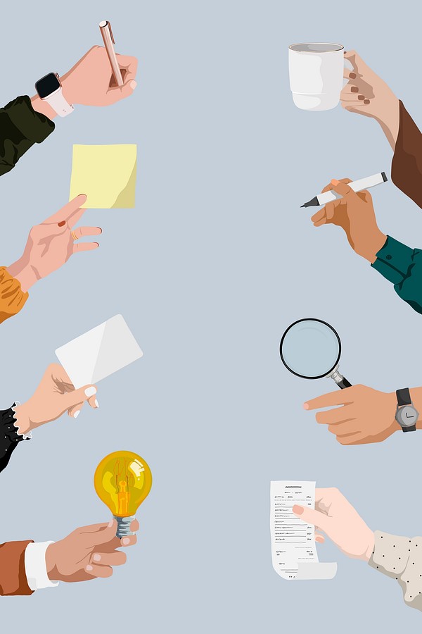 Business teamwork background, hands border | Free Photo Illustration ...