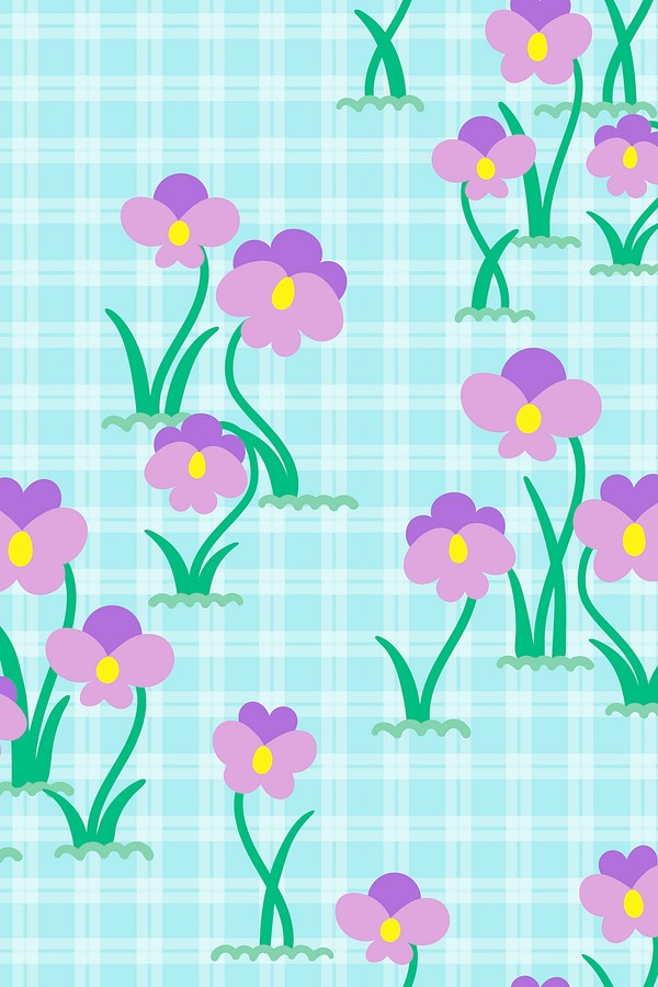 Gingham flower background, kidcore spring | Free Photo - rawpixel