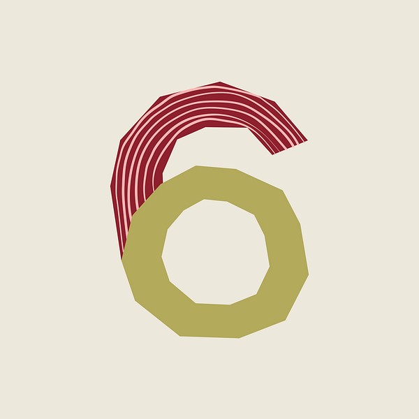 Quirky patterned number 6 design | Premium PSD - rawpixel