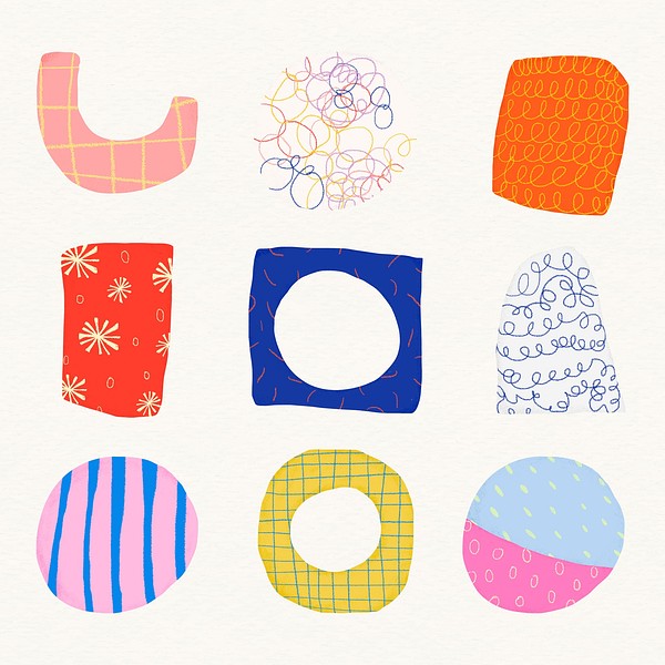 Abstract shape stickers, colorful cute | Premium PSD - rawpixel