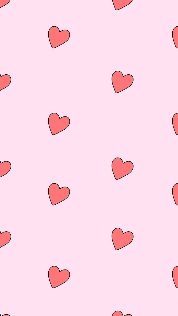 Heart pattern mobile wallpaper, social | Free Photo - rawpixel