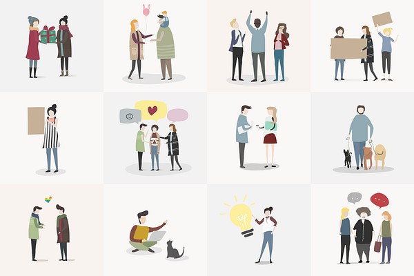 Vector set of illustrated people | Premium Vector - rawpixel