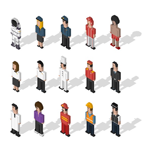 Pixel illustration of occupation | Free Vector - rawpixel