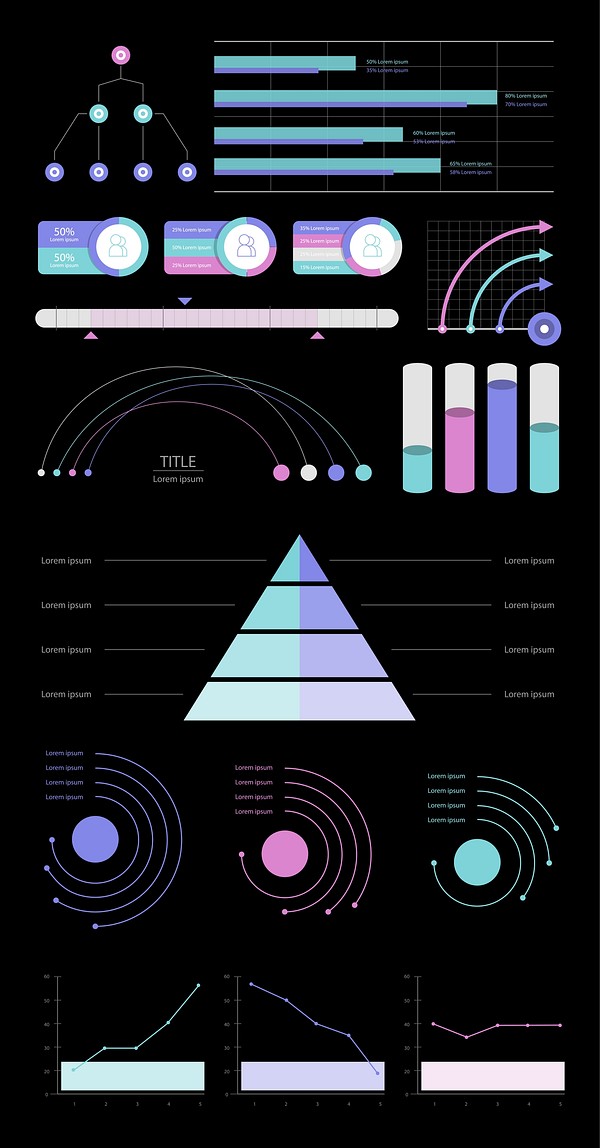 Set business graphs and charts | Free Vector - rawpixel