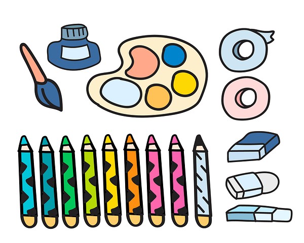 Vector set of art paints | Free Vector - rawpixel