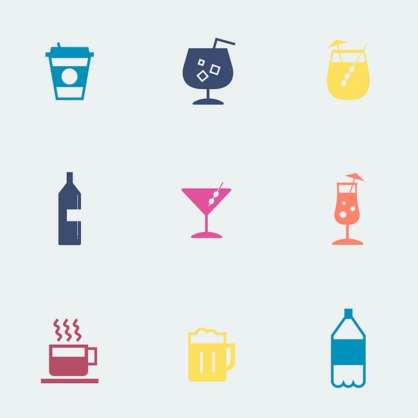 Refreshing drinks icons collection illustration | Free Vector - rawpixel