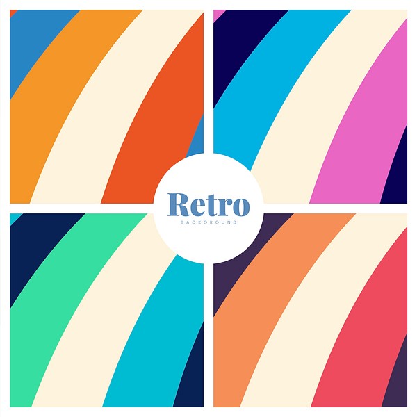 Set of colorful retro print | Free Vector - rawpixel