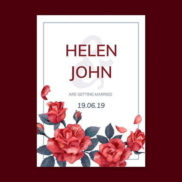 Invitation card red color scheme | Premium Vector - rawpixel