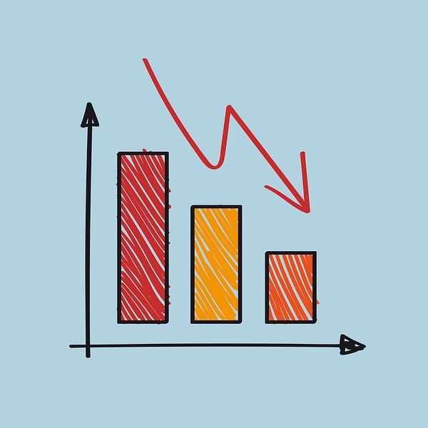 Negatively declining and failing graph | Free Vector - rawpixel