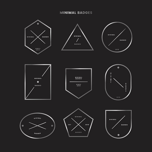 Minimal silver badges and labels | Premium Vector - rawpixel