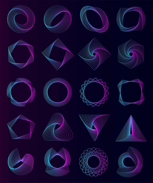 Abstract geometric elements set vector | Premium Vector - rawpixel