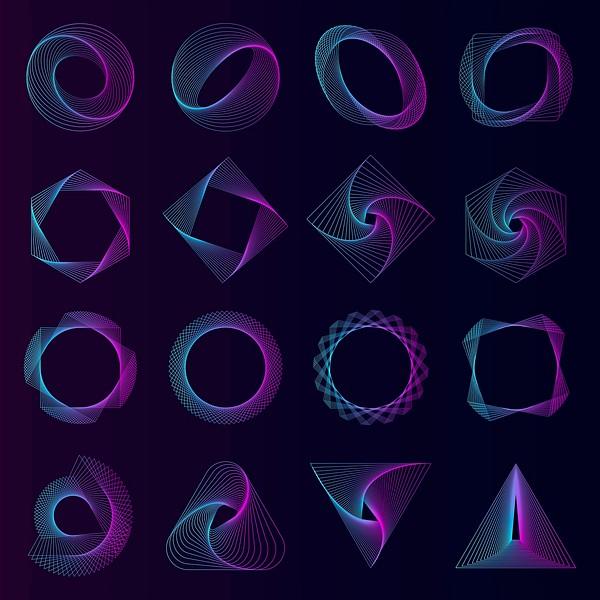 Abstract geometric elements set vector | Premium Vector - rawpixel