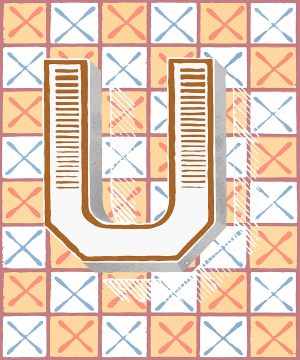 Capital letter U vintage typography | Premium Vector - rawpixel