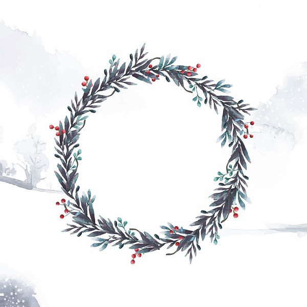 Round shaped Christmas wreath vector | Premium Vector - rawpixel