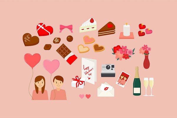 Illustrations of Valentine's items | Premium Vector - rawpixel