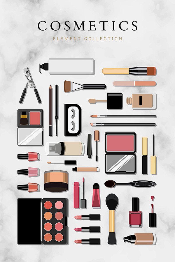 Female facial cosmetics collection vector | Premium Vector - rawpixel