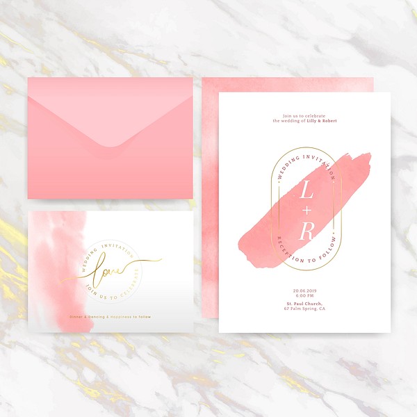 Wedding invitation layout design vector | Free Vector - rawpixel