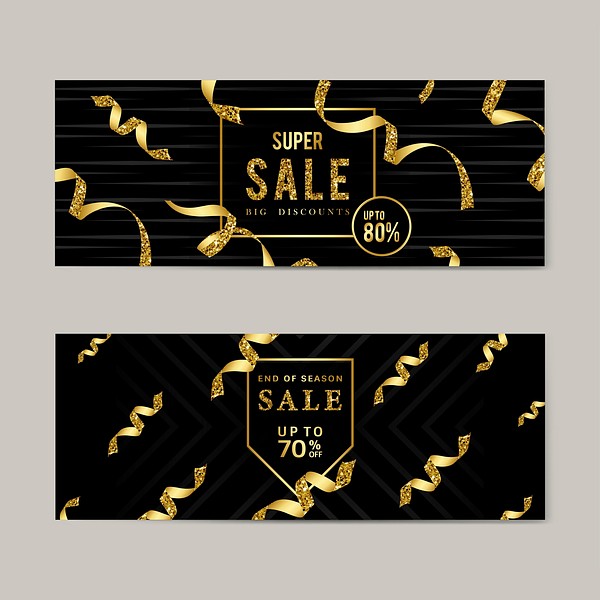 Golden sale sign vector set | Premium Vector - rawpixel