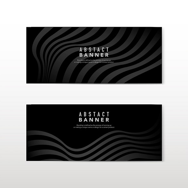 Black abstract banner design vectors | Free Vector - rawpixel