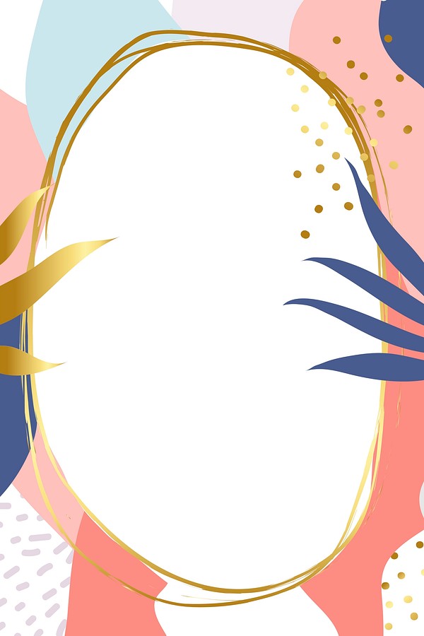 Oval gold frame on colorful | Premium Vector - rawpixel