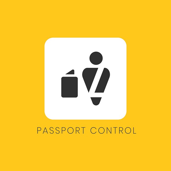 Yellow passport control sign vector | Free Icons - rawpixel
