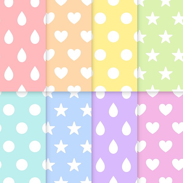 Seamless pastel patterns vector set | Premium Vector - rawpixel