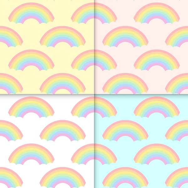 Seamless pastel patterns vector set | Free Vector - rawpixel