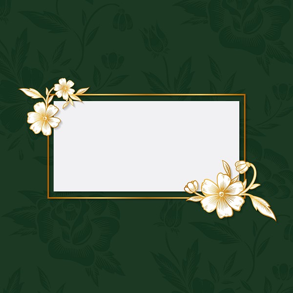Floral rectangle framed banner vector | Premium Vector - rawpixel