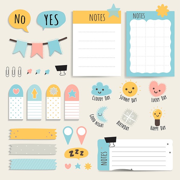 Cute sticky note papers printable | Premium Vector - rawpixel