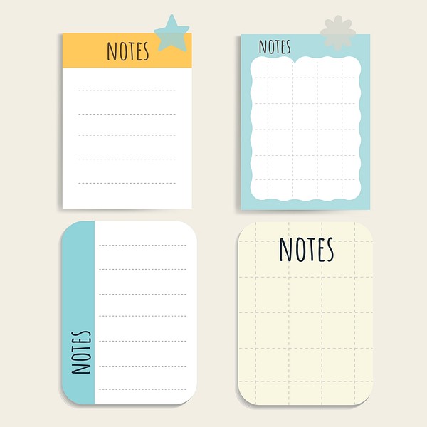 Cute note papers vector set | Premium Vector - rawpixel