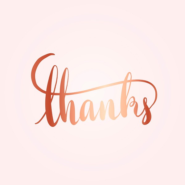 Thanks typography wording style vector | Free Vector - rawpixel