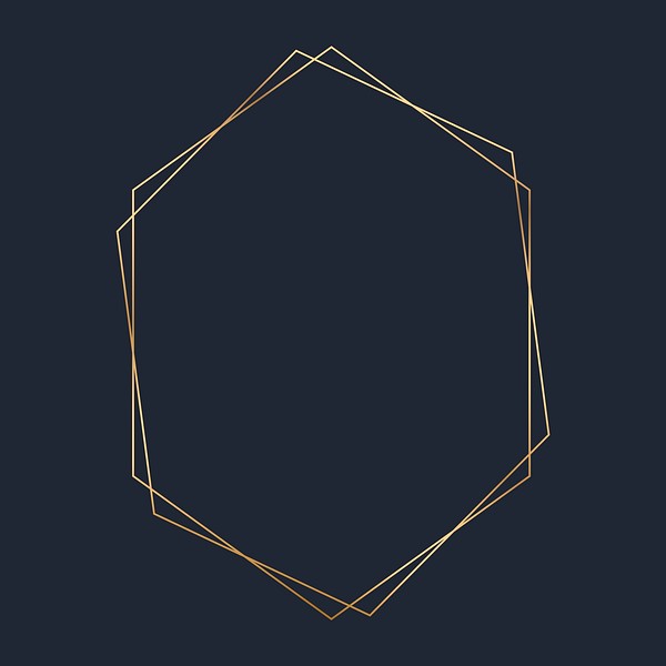 Golden hexagon frame template vector | Premium Vector - rawpixel